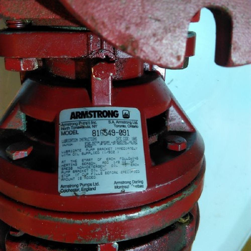 Armstrong Recirculating Pump #816549-091c/w new head, coupler& flanges ...