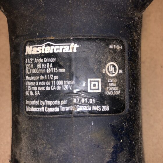 MasterCraft Angle Grinder – Coast Machinery Group