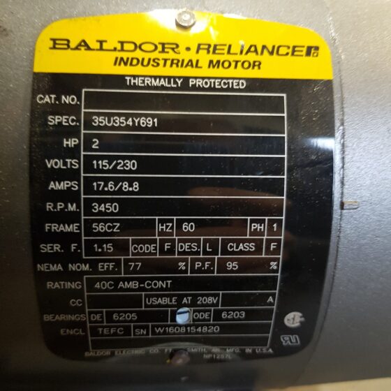 Baldor 575V 2 HP Motor – Coast Machinery Group