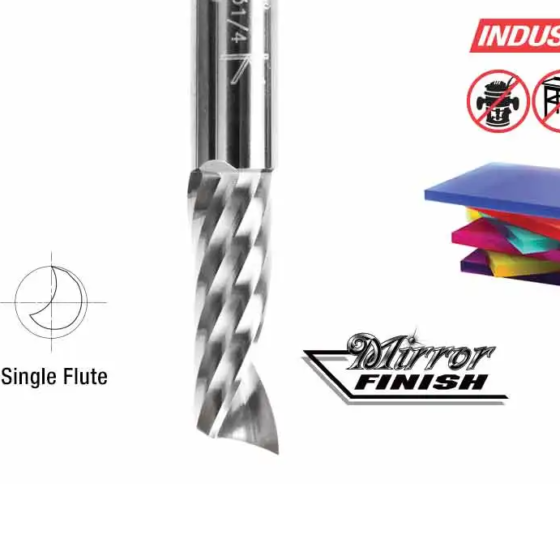 Amana Tool 51404 CNC SC Spiral O Flute, Plastic Cutting 1/4 D x 3/4 CH ...