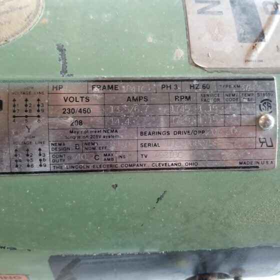 Lincoln 184TC 5 HP Motor – Coast Machinery Group