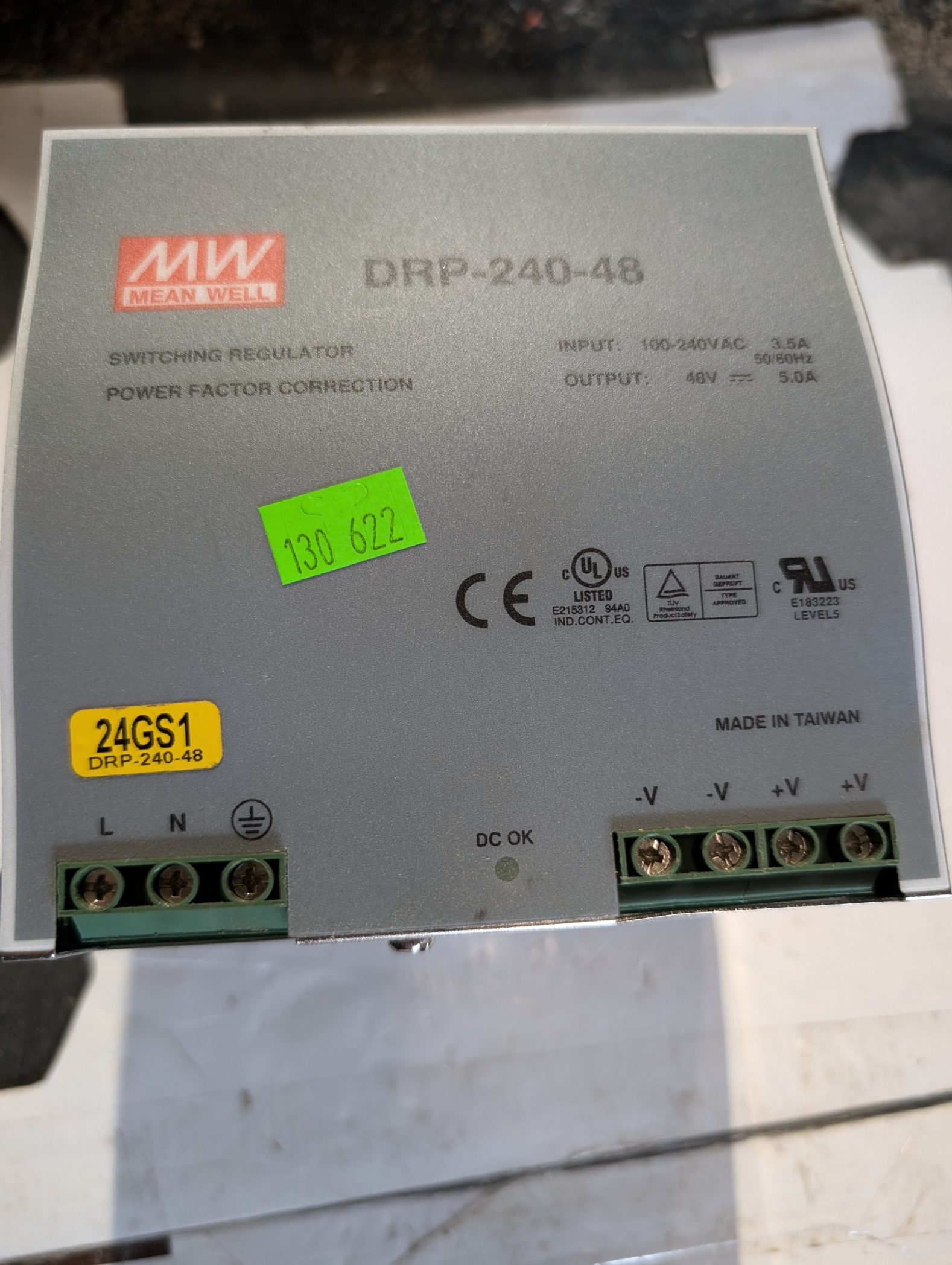 MW Switching Regulator-Power Supply Unit DRP-240-48 – Coast Machinery Group
